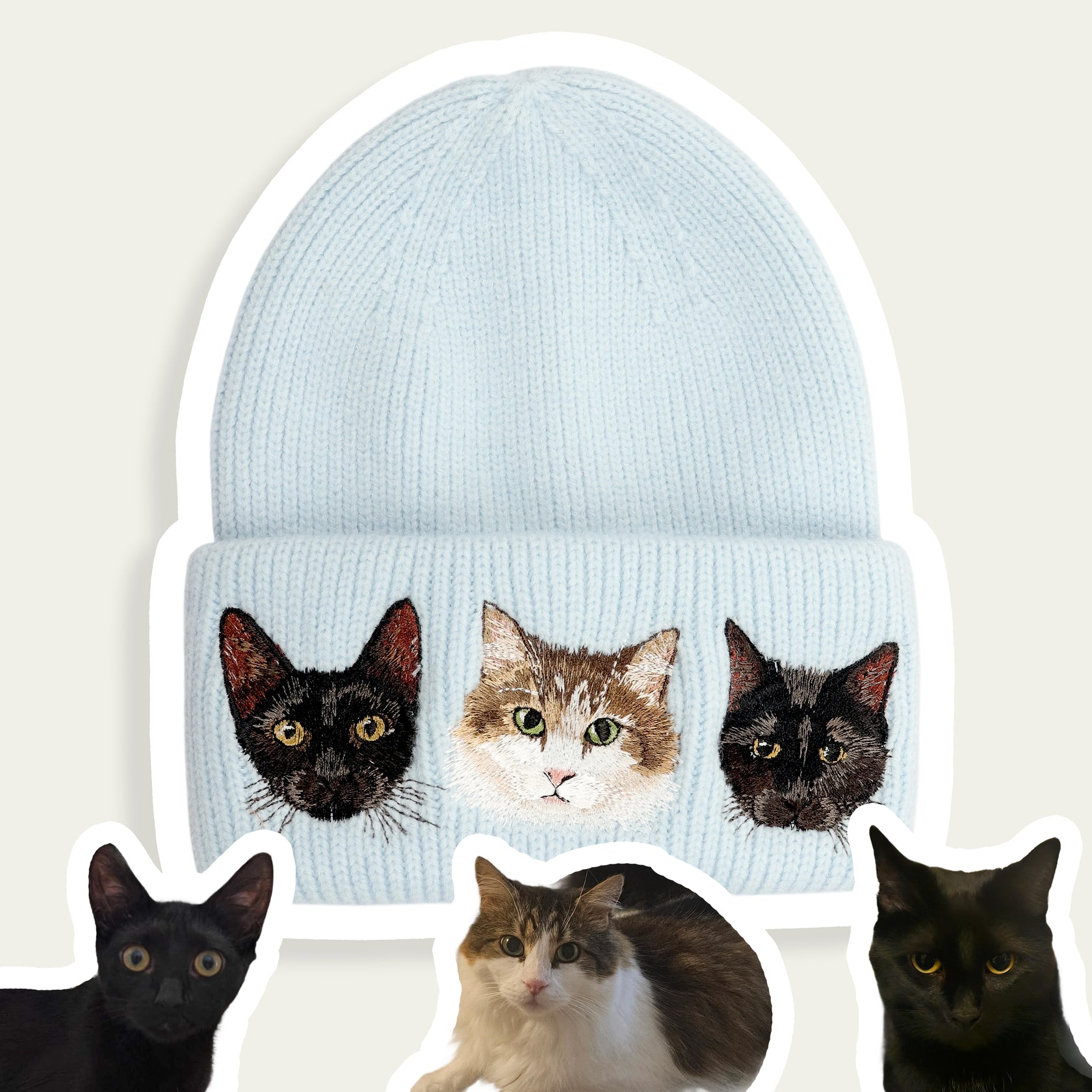 Custom Embroidered Pet Portrait Beanie Hat – CustomMyBuddy